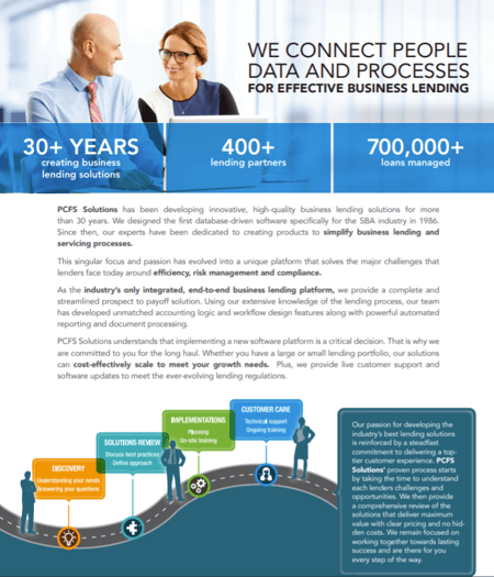 Brochure: End-to-end business lending solution | PCFS Solutions